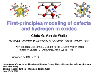 [PPT] - First Principles Modeling on Radiation Defects in W and W ...
