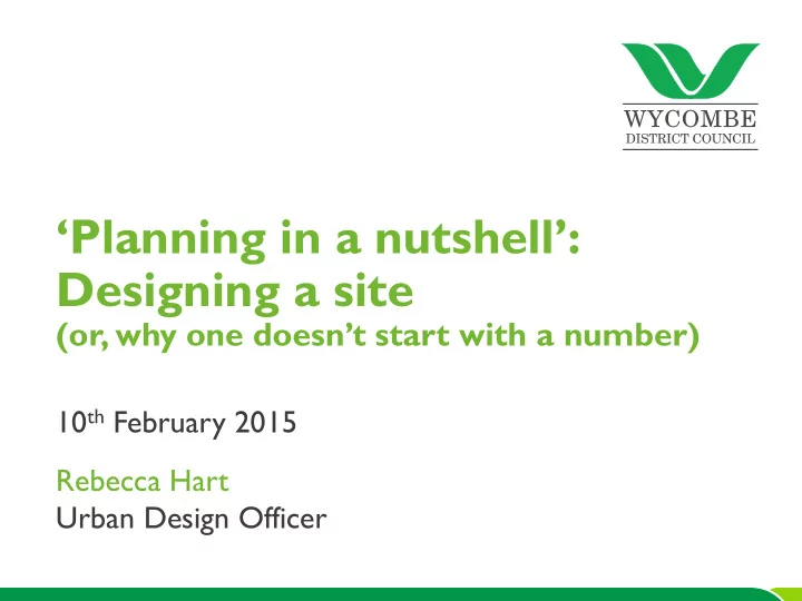 [PPT] - Planning in a nutshell: Designing a site (or, why one doesnt ...