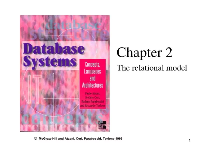 [PPT] - Chapter 2 The relational model 1 PowerPoint Presentation, free ...