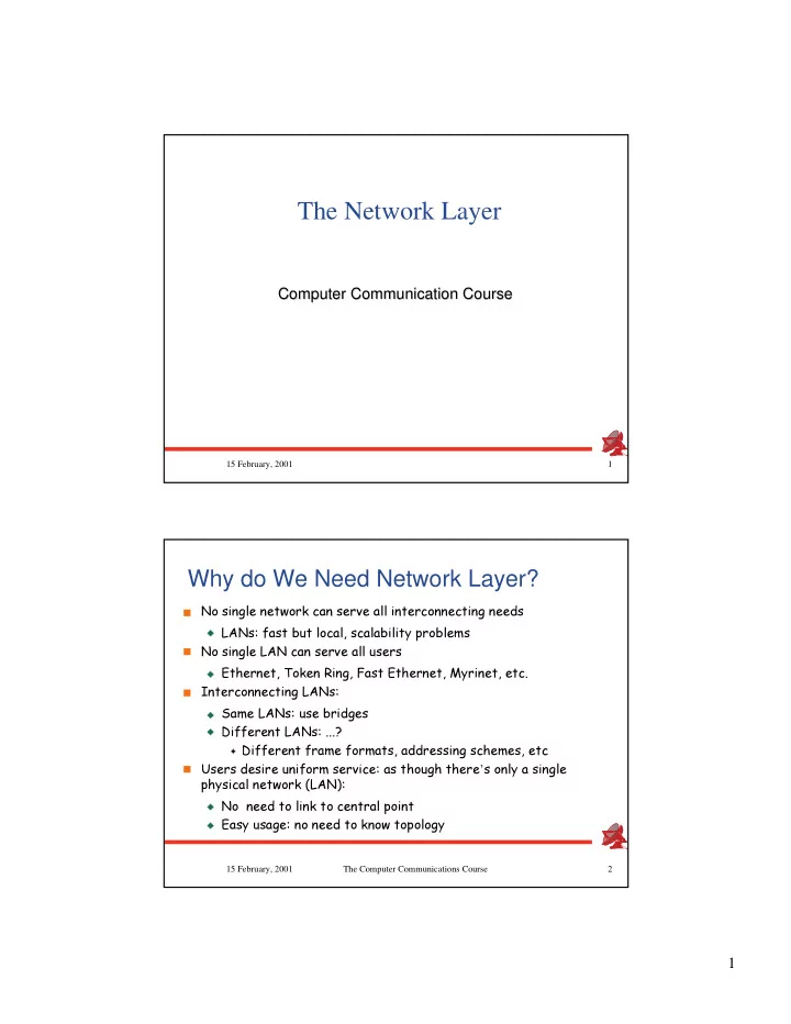 Pdf The Network Layer Computer Communication Course Computer Pdf 2781